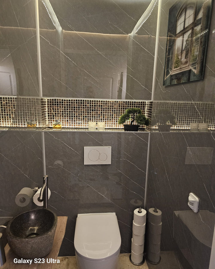 PVC marmeren wandpanelen - Calacatta wit - 260x122cm – Combimeubels