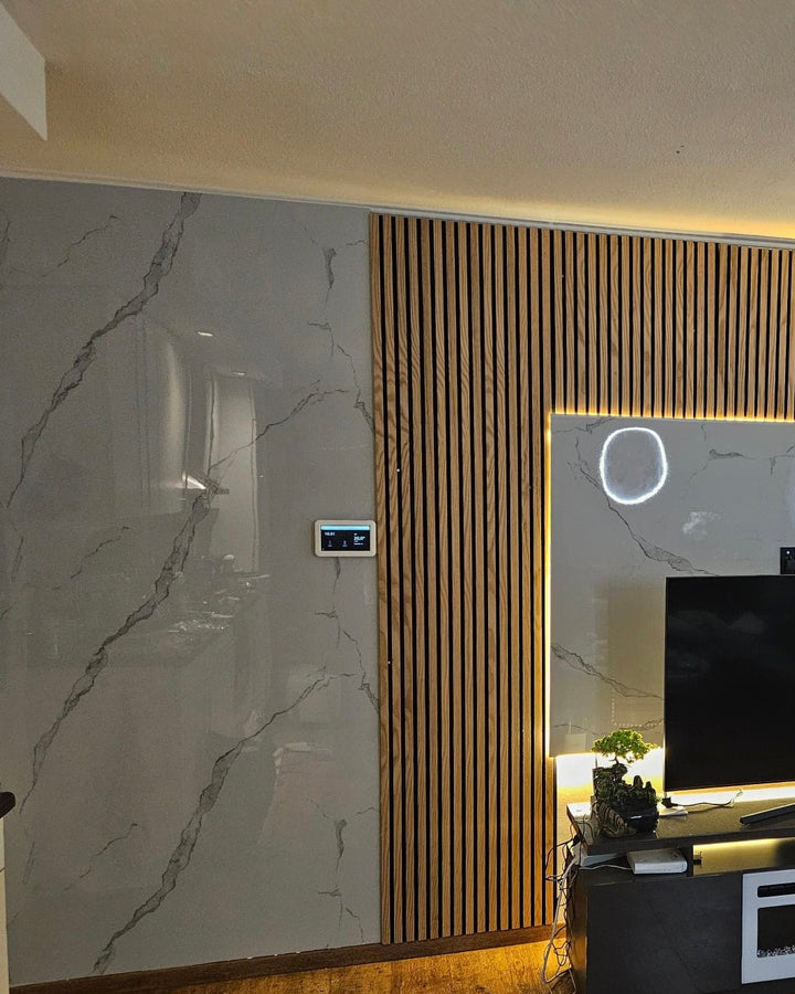 PVC marmeren wandpanelen - Carrara wit - 260x122cm – Combimeubels